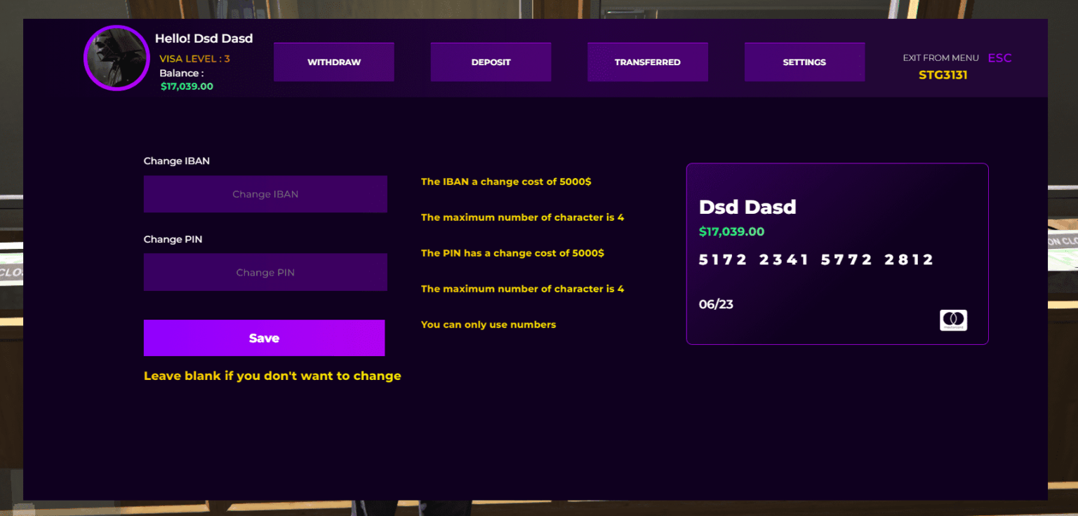 Advanced Banking System [Level System][Standalone] | FiveM Store