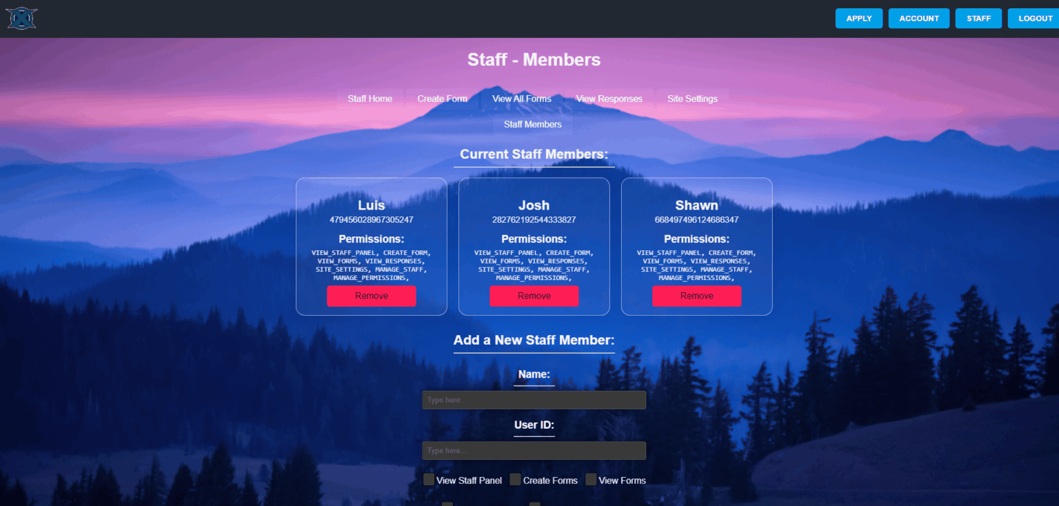 Roleplay Application Forms Website | FiveM Store