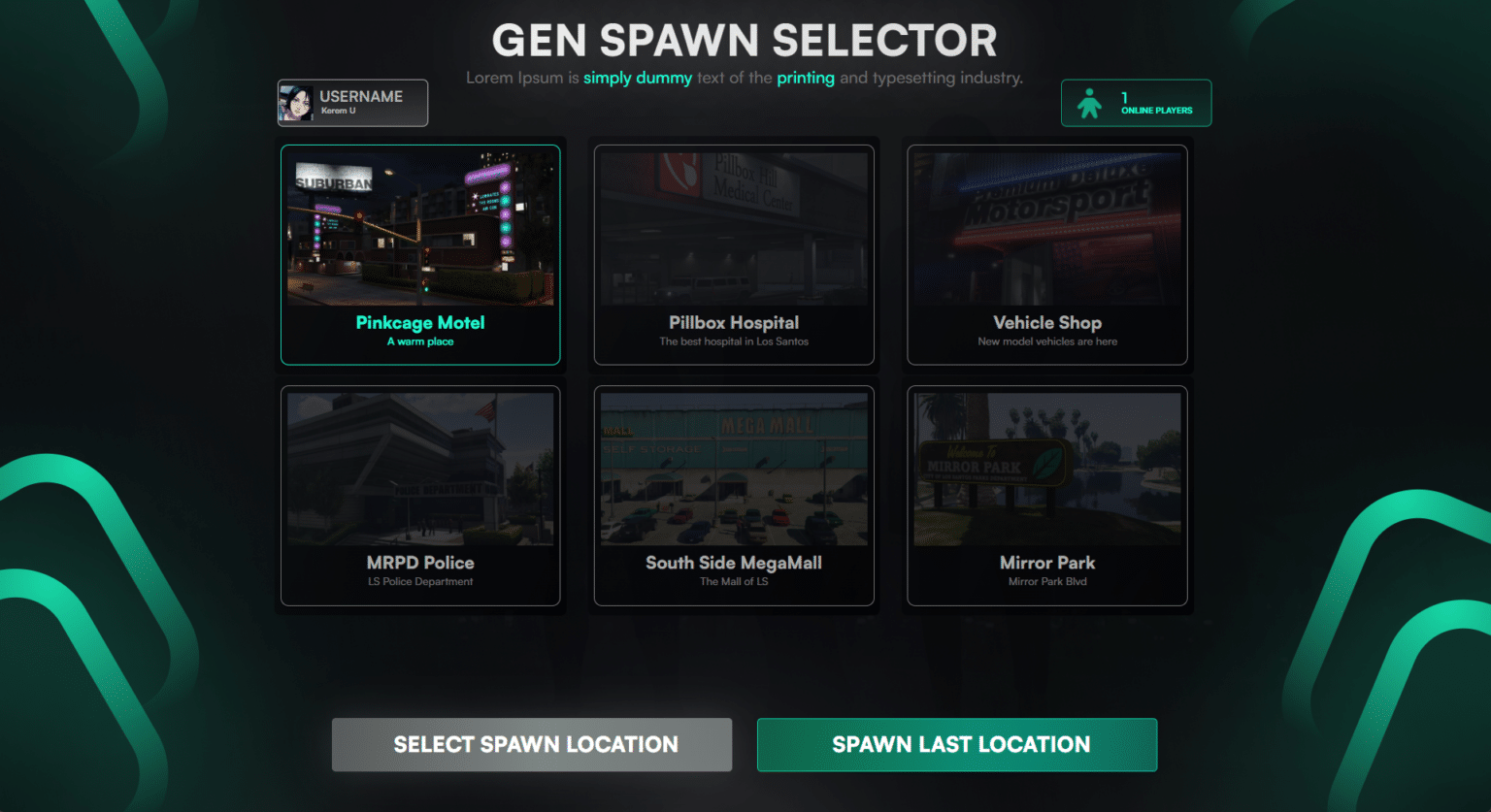 Spawn Selector V19 [ESX/QB] | QuinqueM Store