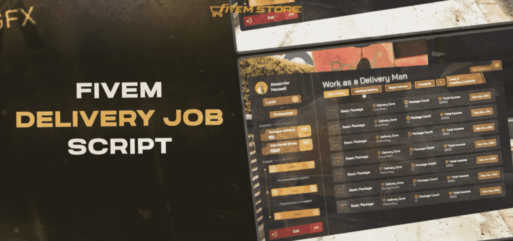 Delivery Job System V6 [Advanced][ESX/QB] | FiveM Store