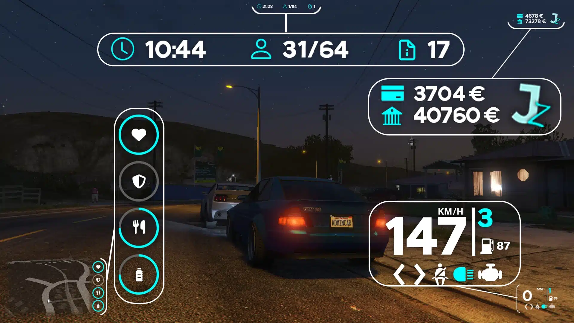 Status HUD V68 [Player Interfaces][QB] | FiveM Store