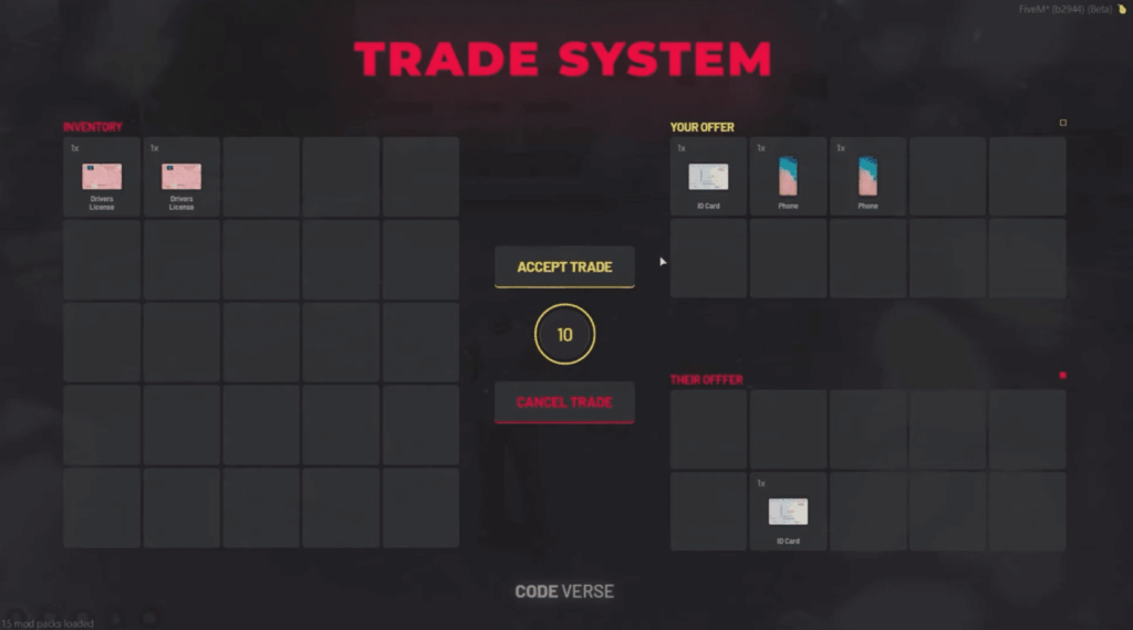 Trade System V2 [Trading][ESX/QB] | FiveM Store
